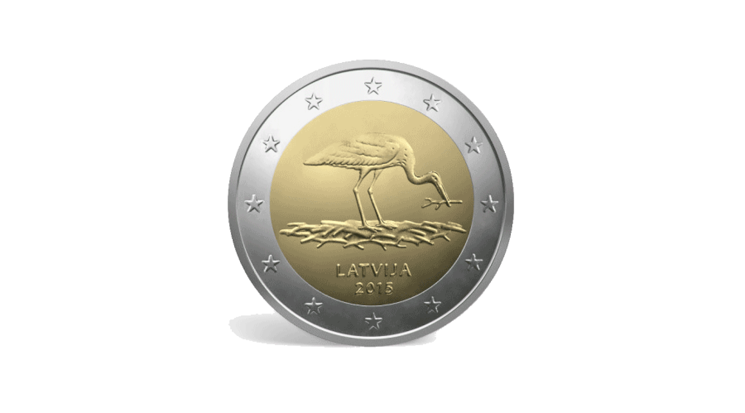 2 Euro circulation "stork" commemorative coin - Latvians Online